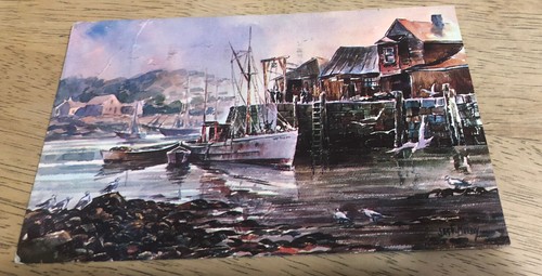 Vtg 1966 James Murray Seascape Posted Postcard w/ 5 cent George ...