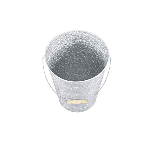 Walford Home Galvanized Trash Can Bucket Decorative Garbage Waste ...