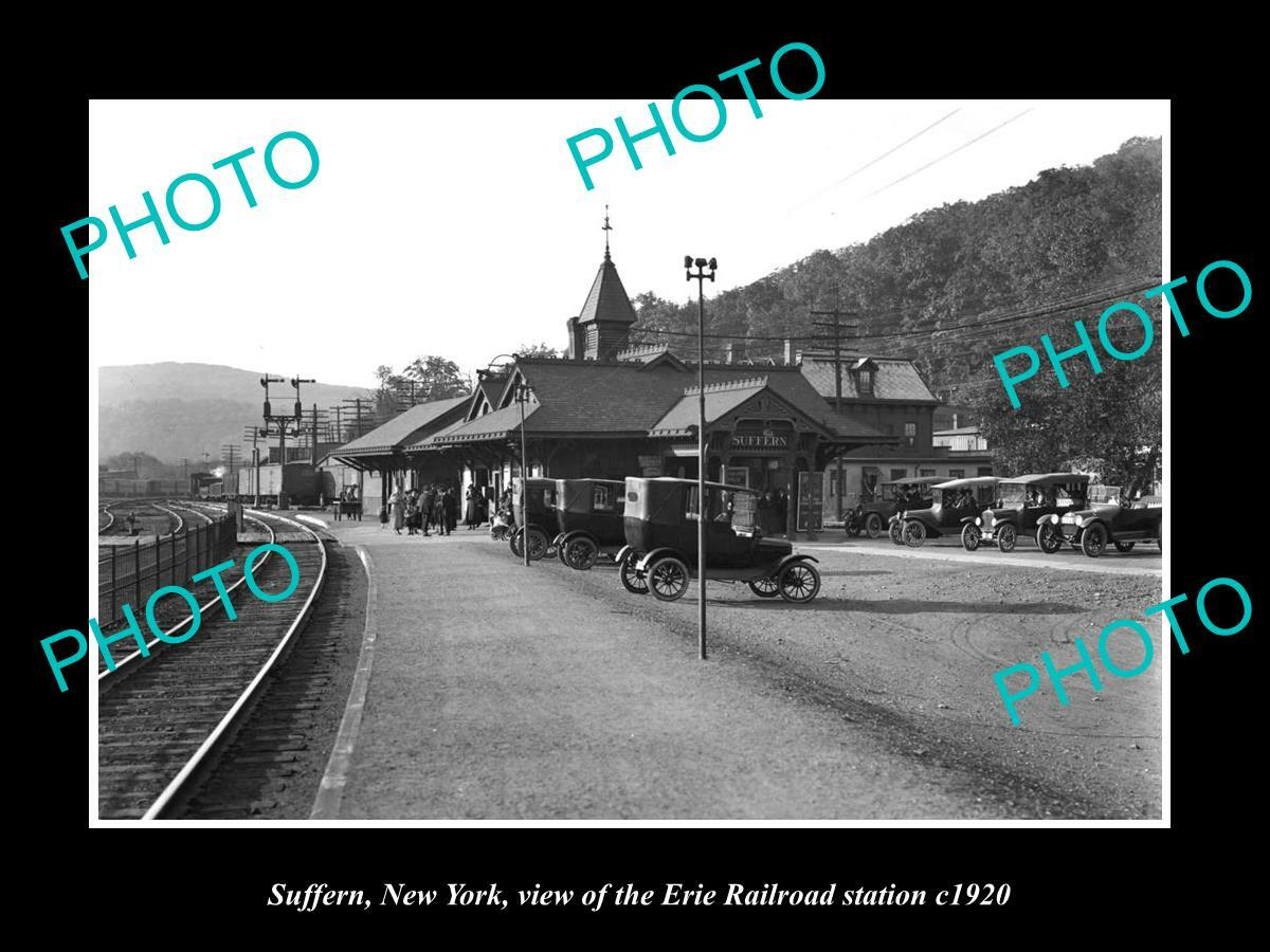 OLD 8x6 HISTORIC PHOTO OF SUFFERN NEW YORK THE ERIE RAILROAD STATION ...