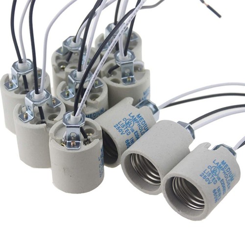 2x Light Sockets E26 E27 E14 E12 Lamp Holder Bulb Base Ceramic Screw ...