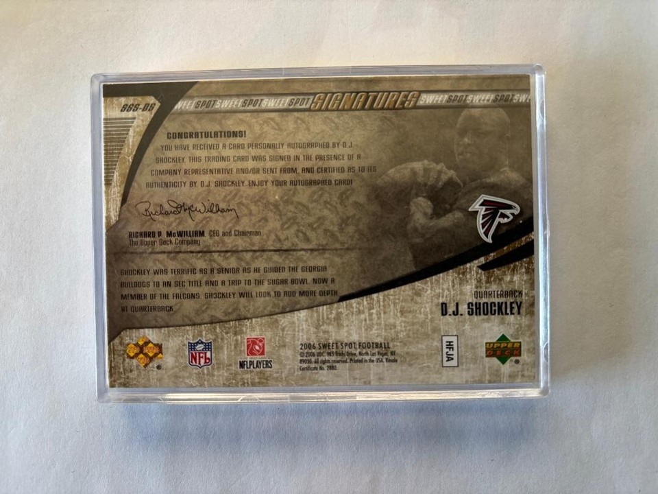 2006 Upper Deck Sweet Spot Signature D.J. Shockley Auto #/100 Atlanta ...