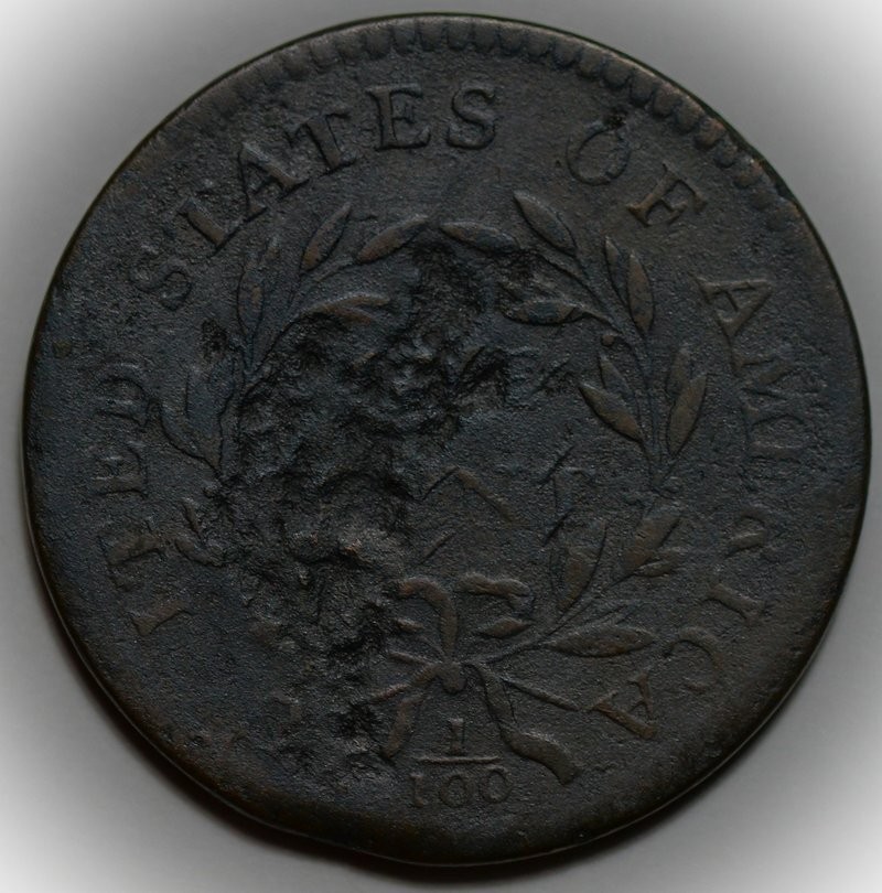 1795 Liberty Cap Large Cent - Plain Edge (S-78) - Corrosion - US 1c ...