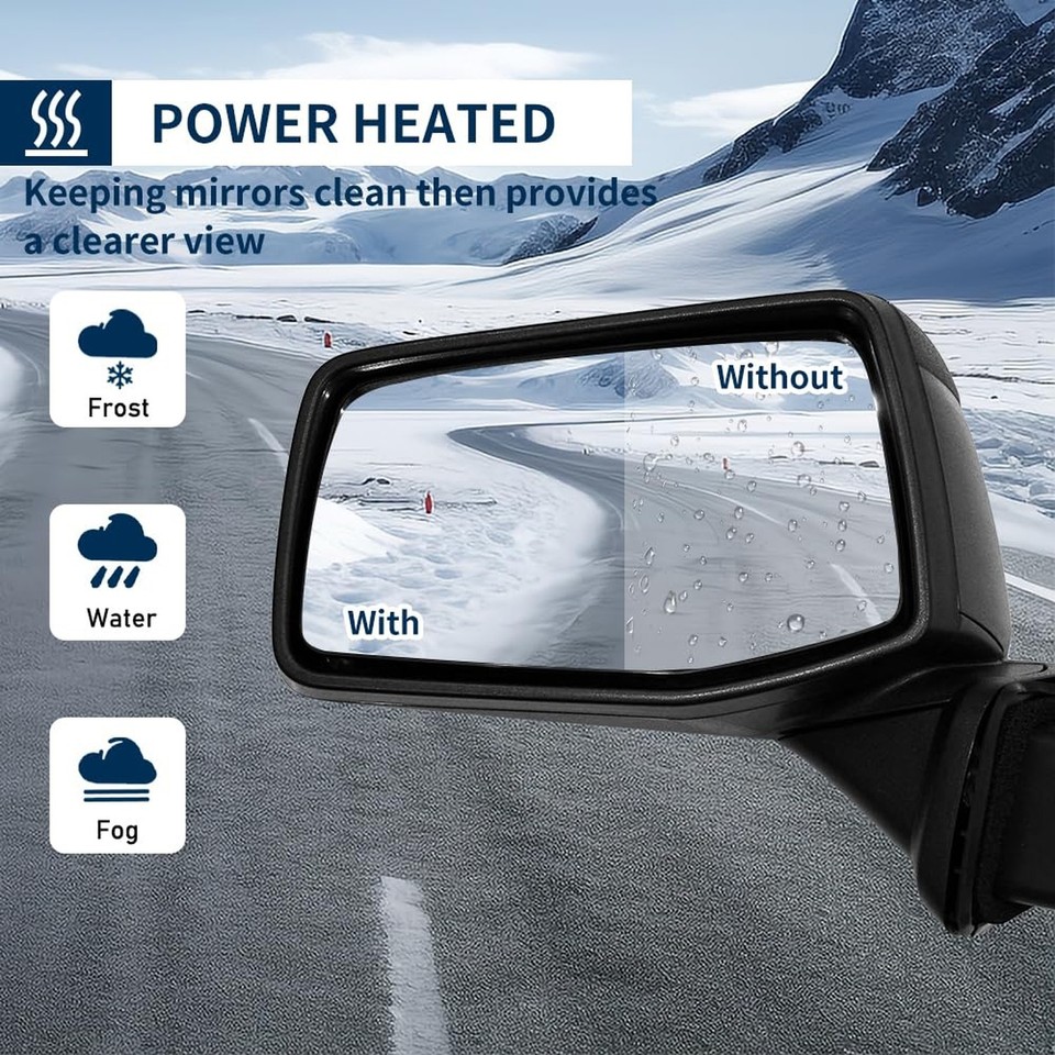 For Chevrolet Silverado 2019-2024 Door Mirror with Textured Black Cover ...