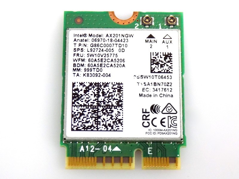 Intel AX201NGW Dual Band Wireless-AX WLAN Wifi Bluetooth M.2 CNVio2 ...