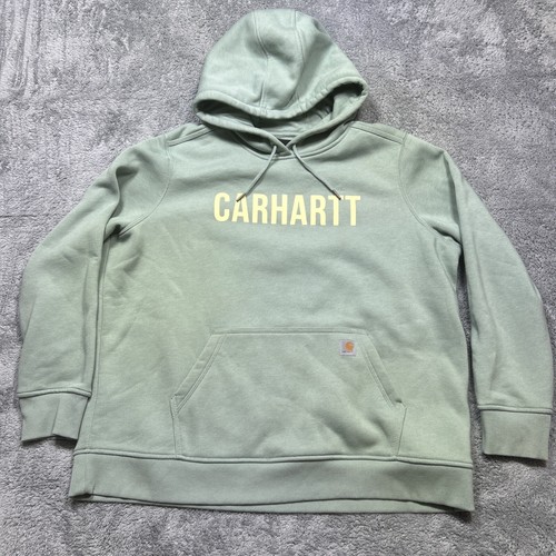 Carhartt Kangaroo Pockets Relaxed Fit Midweight Hoodie Womens 2X Mint ...