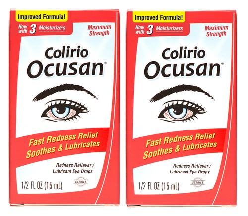 Colirio Ocusan Eye Drops - Max Strength Redness Reliever 15mL (2 ...