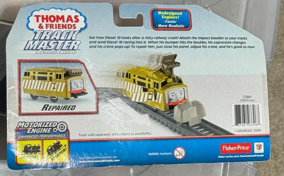 Thomas & Friends TrackMaster Motorized Crash & Repair Diesel 10 Engine ...