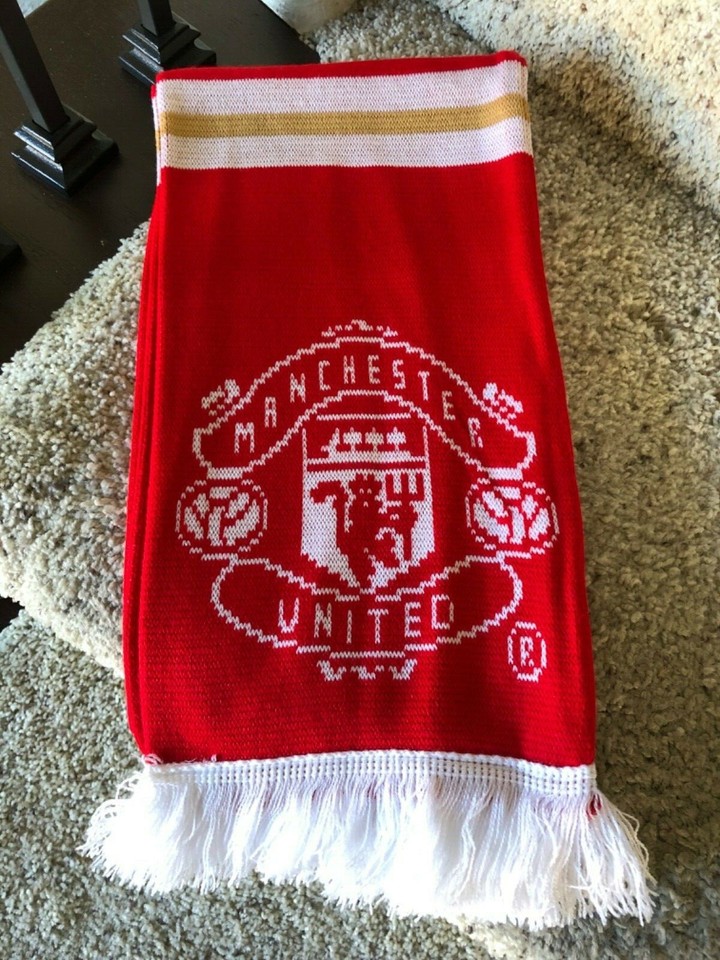 MANCHESTER UNITED Chivas Red White Vintage Scarf football Soccer NEW ...