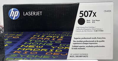 HP LaserJet 507X. (CE400X) Black Toner Cartridge M551, M500, M575. New ...