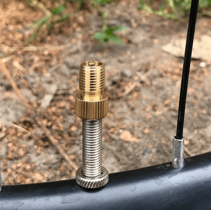 2 x BRASS ADAPTOR PRESTA TO SCHRADER BICYCLE VALVE CONVERTER BIKE PUMP ...