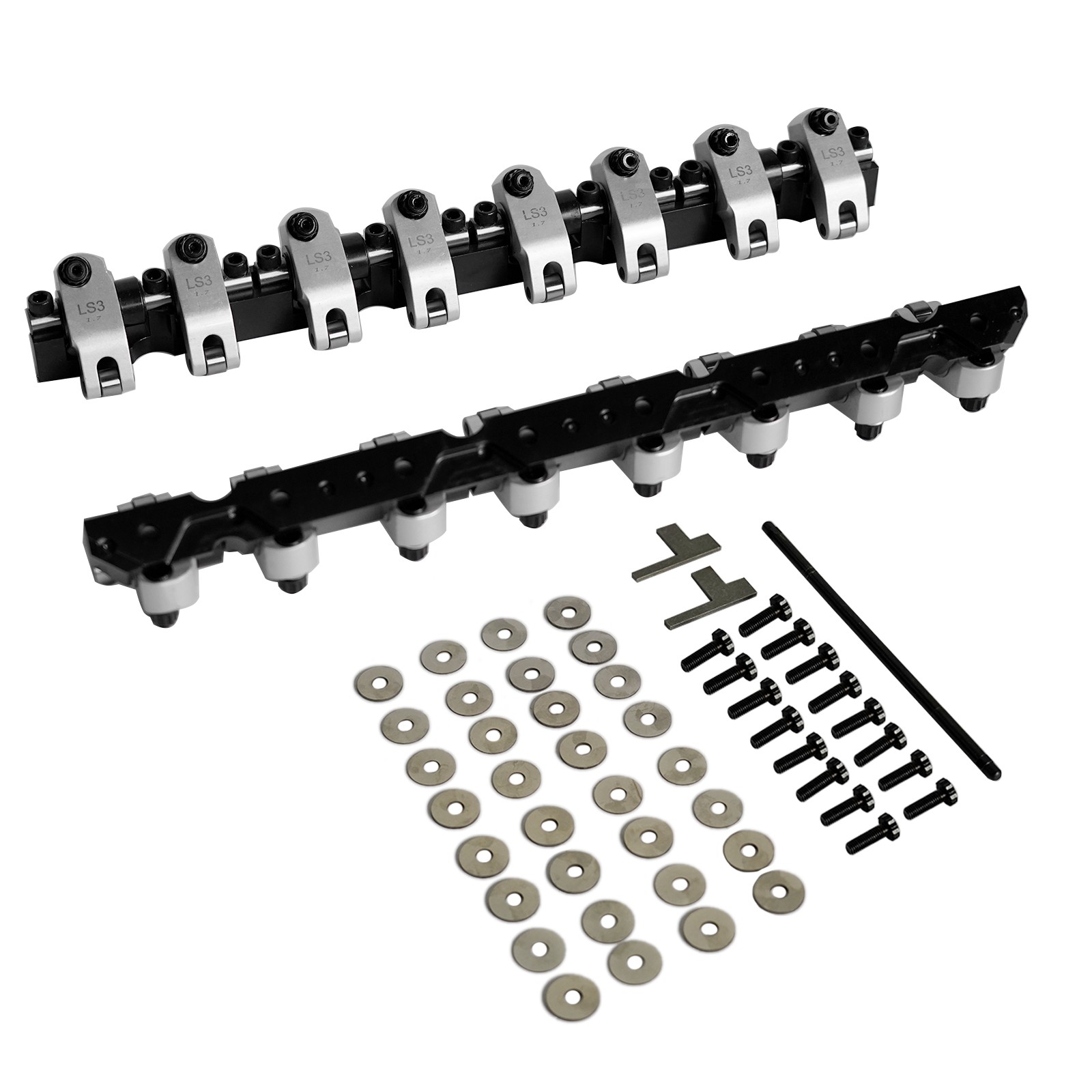 LS3 L92 Aluminum 1.7 Shaft Mount Full Roller Rocker Arms Set No Self ...
