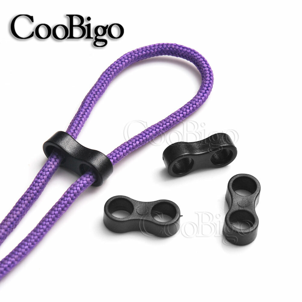 4mm Hole Cord Lock Stopper Connector Plastic Rope Ends Slider Clip ...