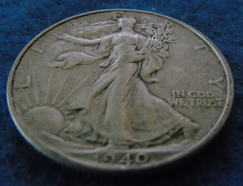 1940P 1940 P WALKING LIBERTY 90% SILVER HALF DOLLAR 50C Cent Fifty 1/2 ...