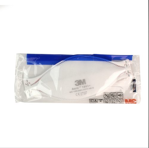 3M Aura 1863+ FFP3 Respirator N99 Medical Face Mask IIR Unvalved ...