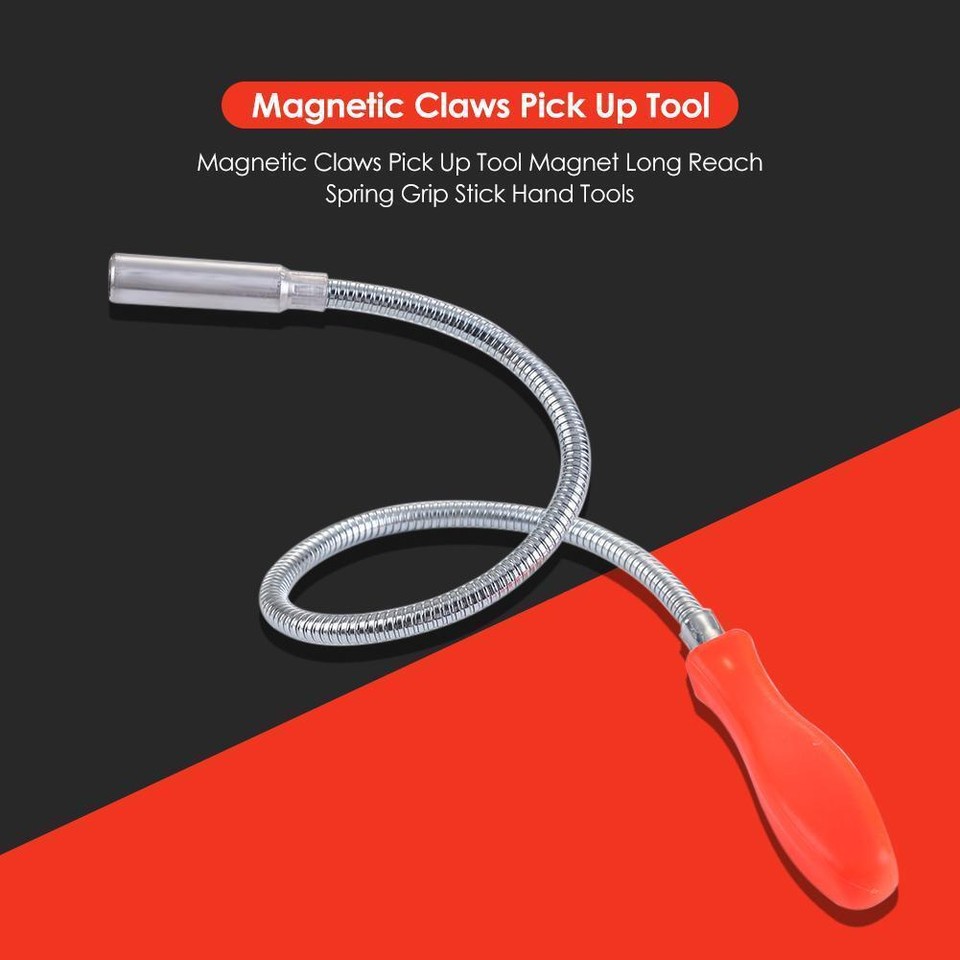Magnetic Claws Pick Up Tool Magnet Long Reach Spring Grip Stick Car ...