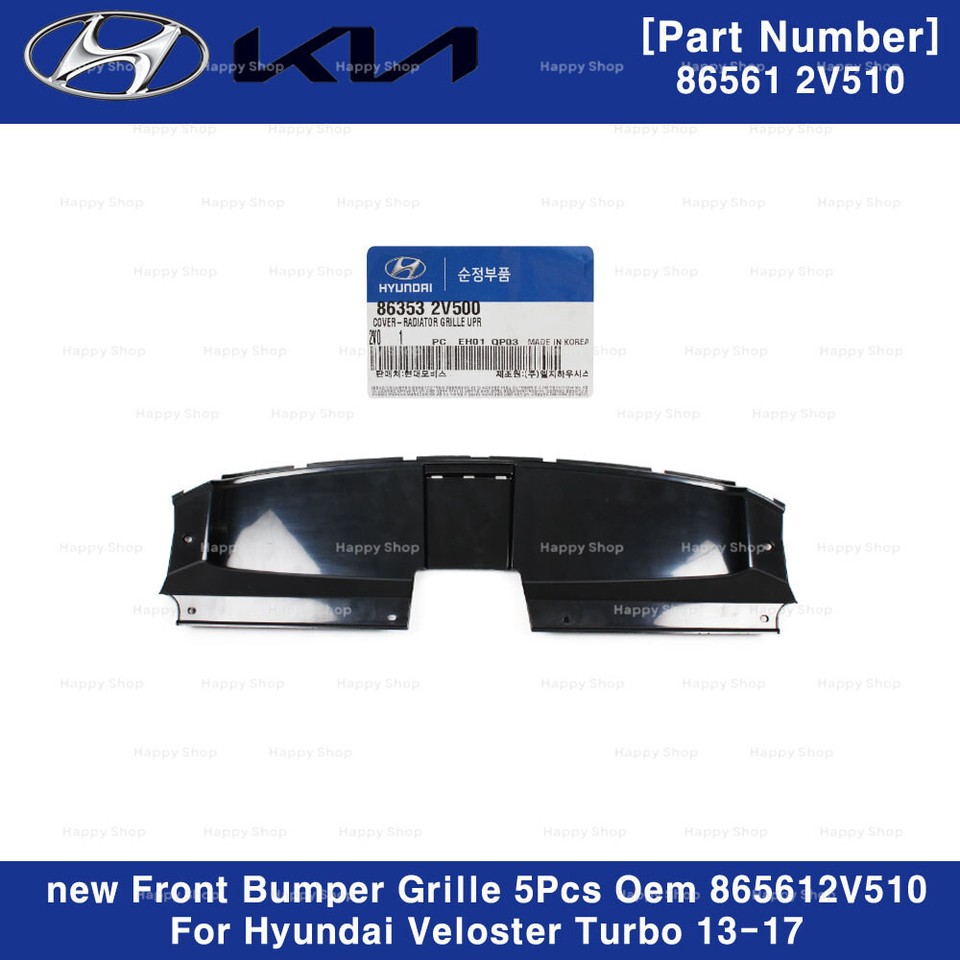 new Front Bumper Grille 5Pcs Oem 865612V510 For Hyundai Veloster Turbo ...