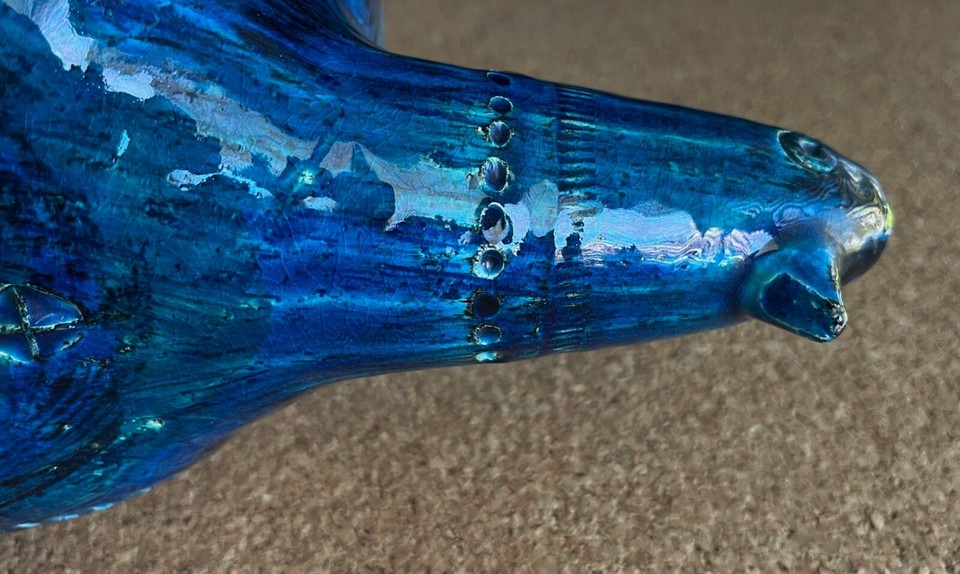 Vintage Mid Century Italian Ceramic Rimini Blue Bird by Aldo Londi for ...