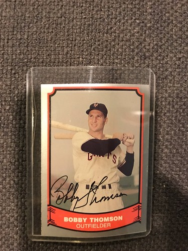 Bobby Thomson Boston Red Sox SIGNED AUTOGRAPH CARD 1988 BASEBALL ...