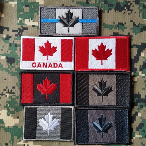 7PCS CANADA FLAG CANADIAN MAPLE LEAF TACTICAL EMBROIDERED HOOK PATCH ...