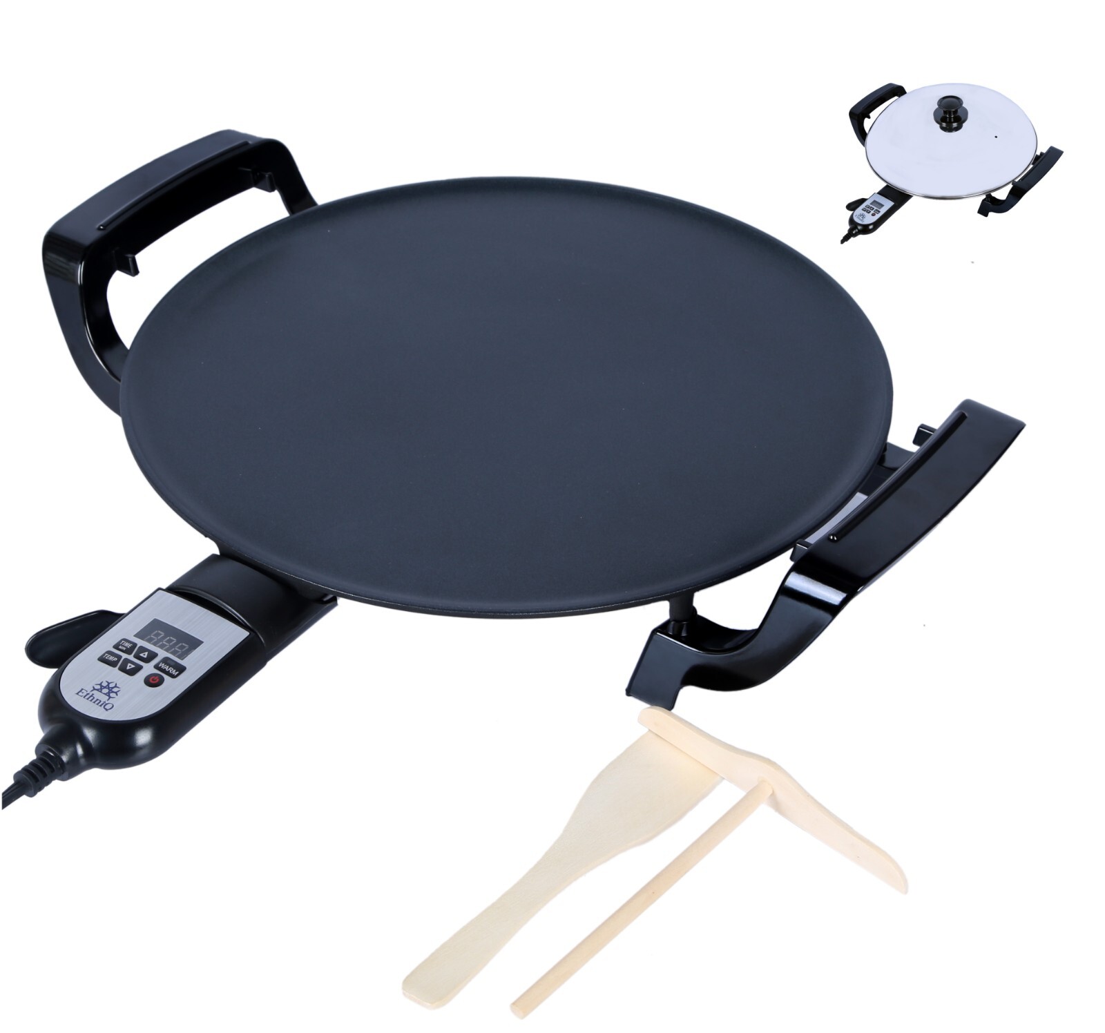Ethniq 16" Electric Griddle for Injera Crepe, Lefse, Mogogo, Mitad ...