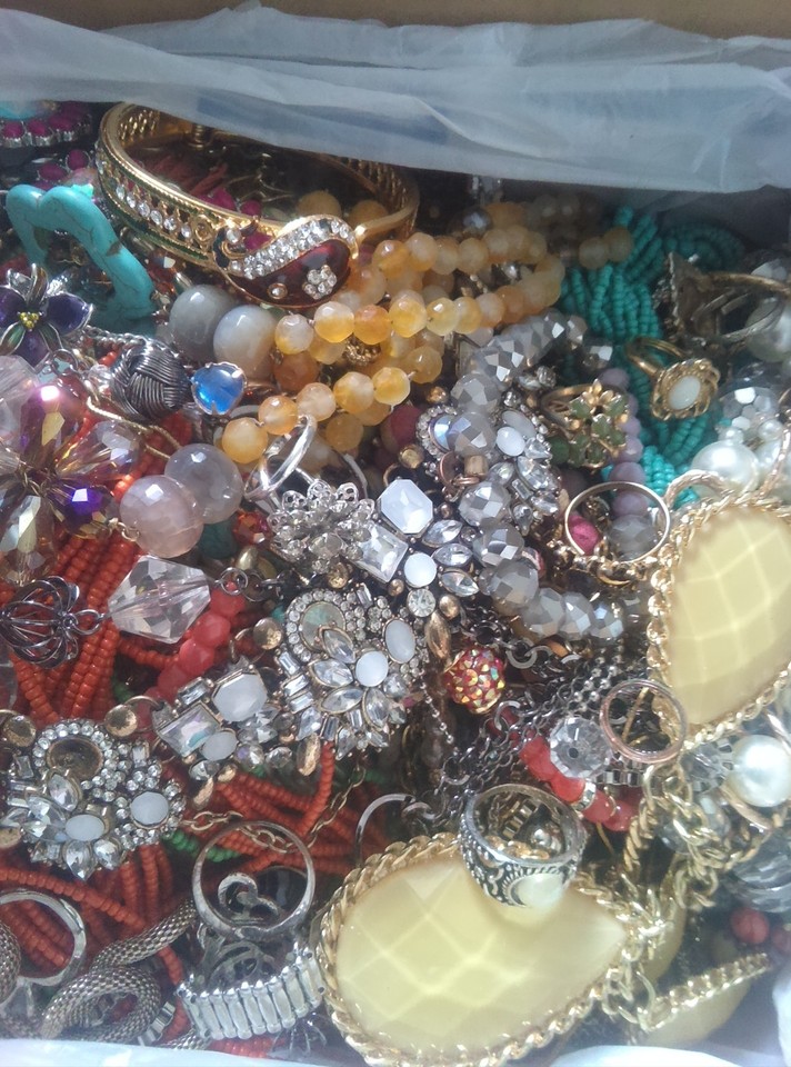 10 lbs. craft jewelry lot unsorted good craft junk or repair. | eBay