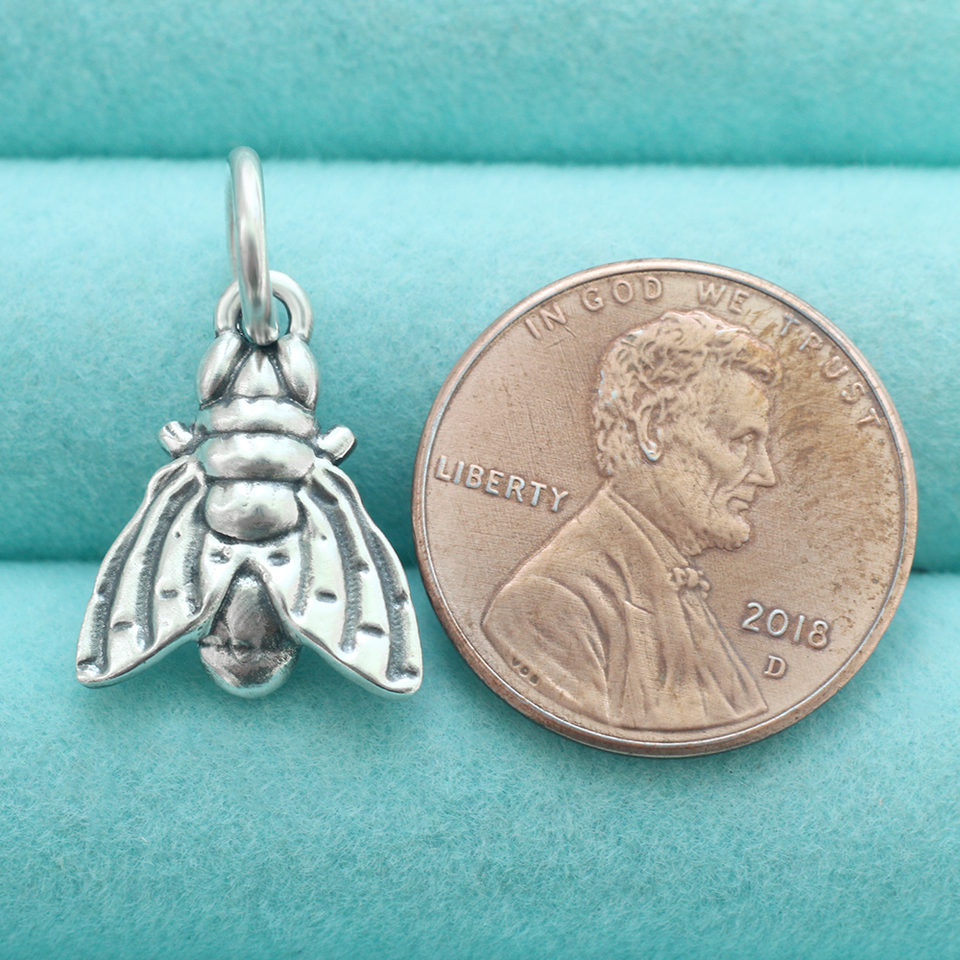925 Sterling Silver Fly Housefly Pendant Charm Nature Insect Bug ...