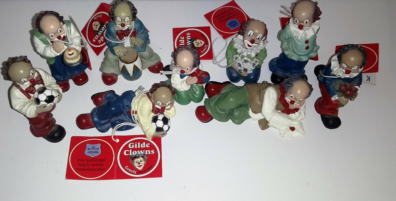 Gilde Clowns / Clown Figuren / 9 Stück / Sammelfiguren / Hand bemalt ...
