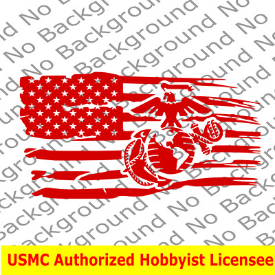 USMC Marines Distressed American USA Veteran Flag Vinyl Die Cut Decal ...