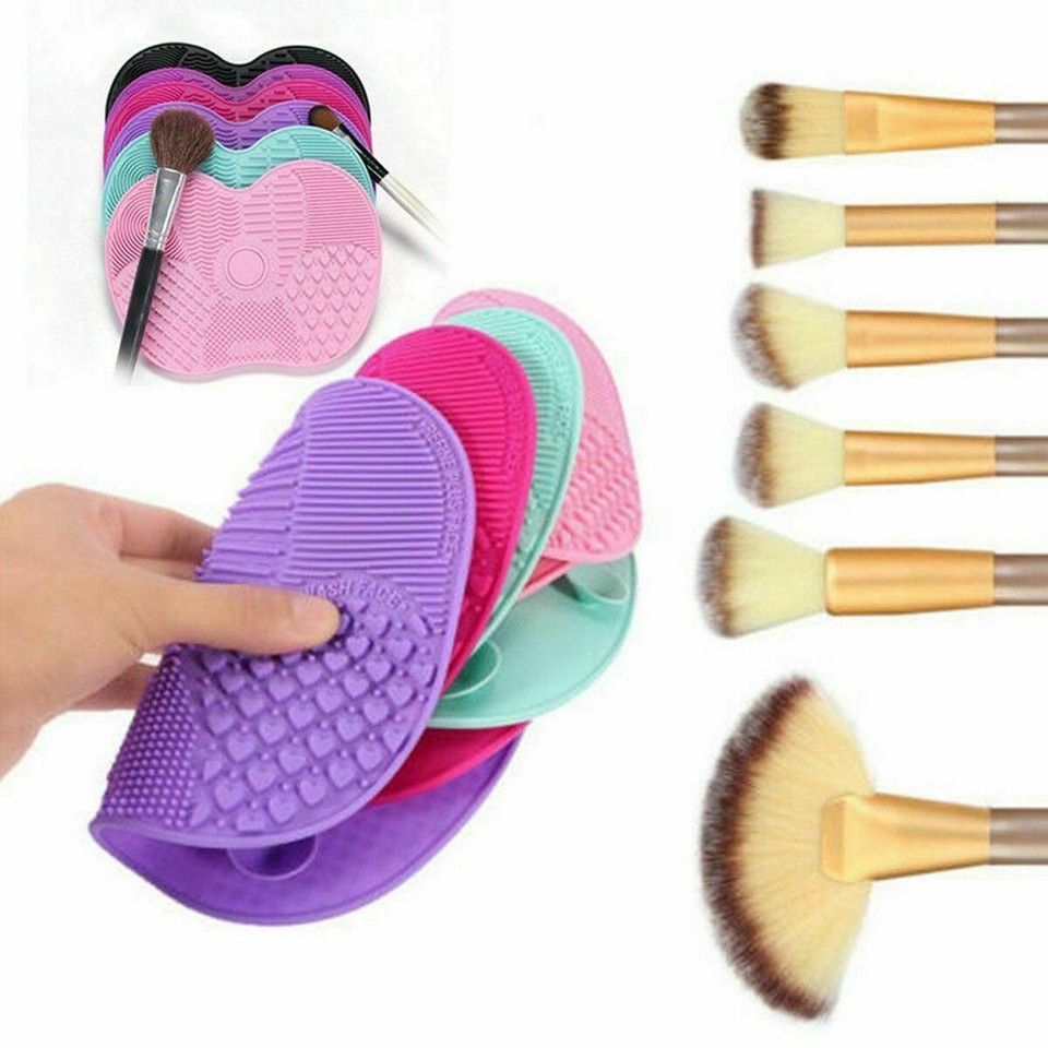 Red-Silicone Makeup Brush Cleaner Pad Washing Scrubber Board Cleaning ...