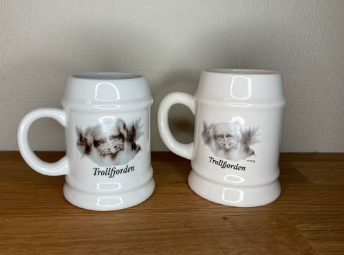 Set of 2 Troll Mugs Cups Hurtigruten Trollfjorden Souvenir Norwegian ...
