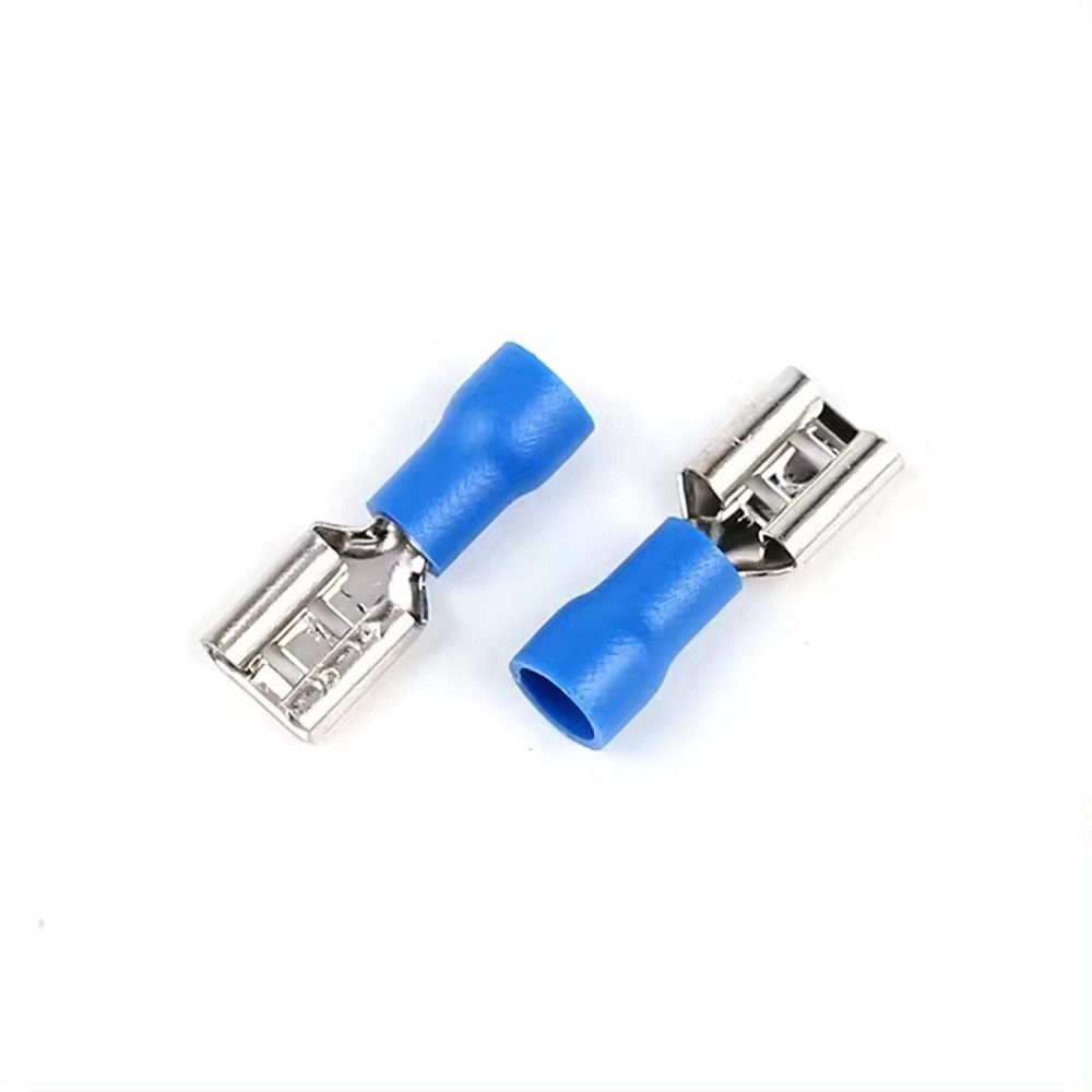 100PCS 16-14 AWG Blue Female Connector 4.8 x 0.5mm Spade Crimp ...