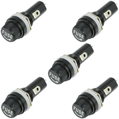 5 x Panel Mount Chassis Fuse Holder for 6x30mm Glass Fuses 10A 250V | eBay