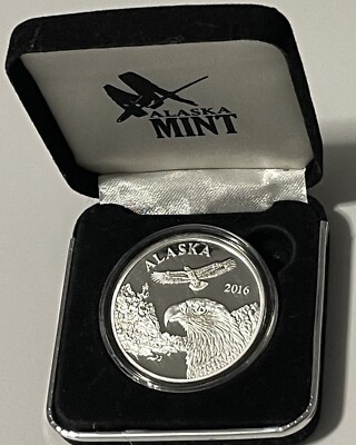 Alaska American Bald Eagle Proof Coin 1 Troy Oz .999 Fine Silver Round ...