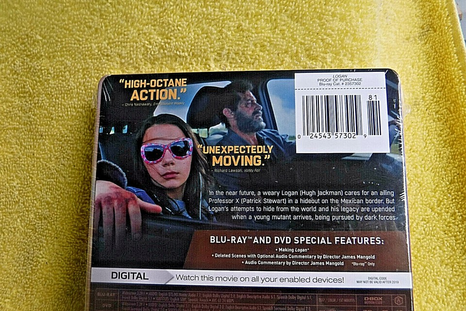 NEW/SEALED STEELBOOK! BLU + DVD + DIGITAL! LOGAN, MARVEL, + RARE ALITA ...