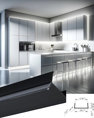 PVC Plinth Sealing Strip 1m Black 18mm Kickboard Trim MDF Panel Cover ...