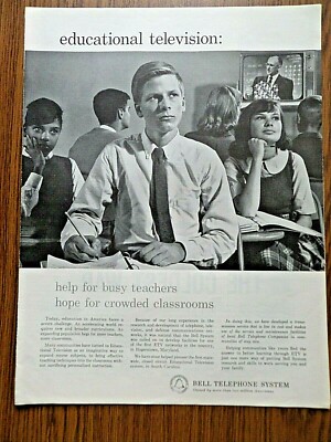 1963 Bell Telephone Ad Educational Television Busy Teachers Crowded ...