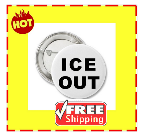 ICE OUT Button 2.25" Anti Trump Immigration Protest pin back black ...
