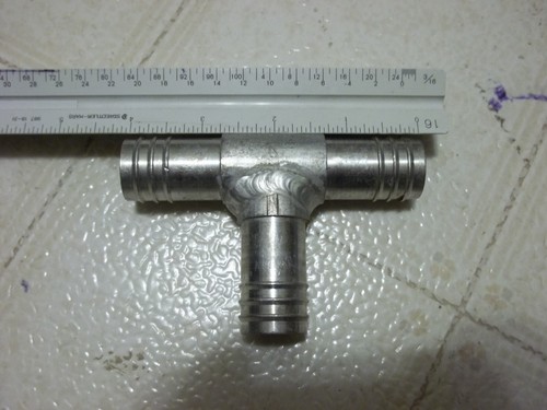 5/8" inch ID 16mm Aluminum Tee Coolant Heater Hose Fitting Pipe ...