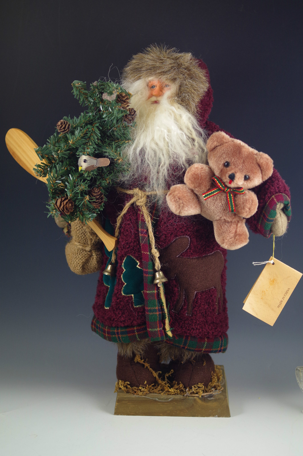 VINTAGE THE TENDER ART COLLECTION LARGE 14" WOODLAND -FOLK ART SANTA ...