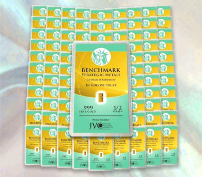 LOT 100 X 1/2 GRAIN .999 FINE 24K GOLD BARS "SUPER PREPPER PACK" - IN ...