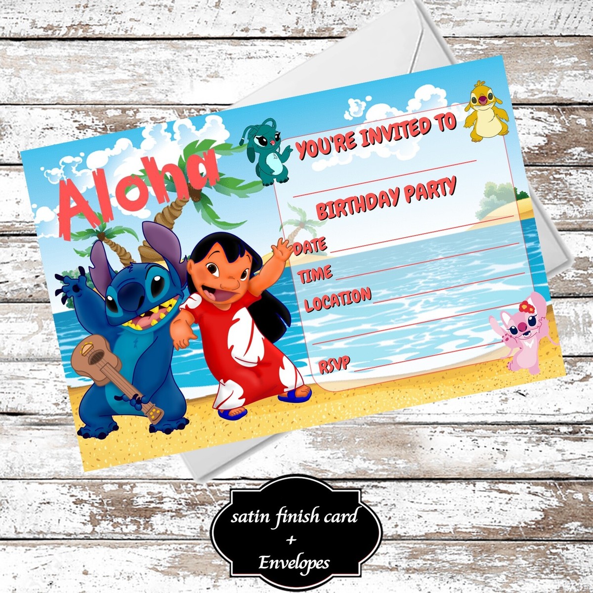 Lilo And Stitch Party Invitations STITCH BIRTHDAY PARTY INVITATIONS