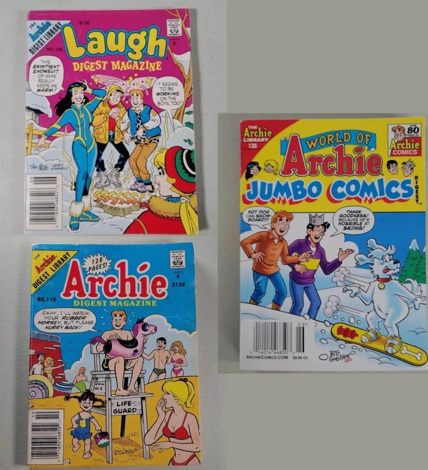Archie Comic Digest Lot – Issues #74, #106, #110, #126 - Color ...