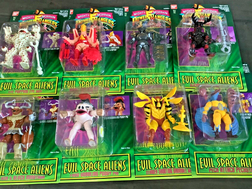 POWER RANGERS EVIL SPACE ALIENS FULL SET OF 12 VINTAGE BANDAI NEW MMPR ...
