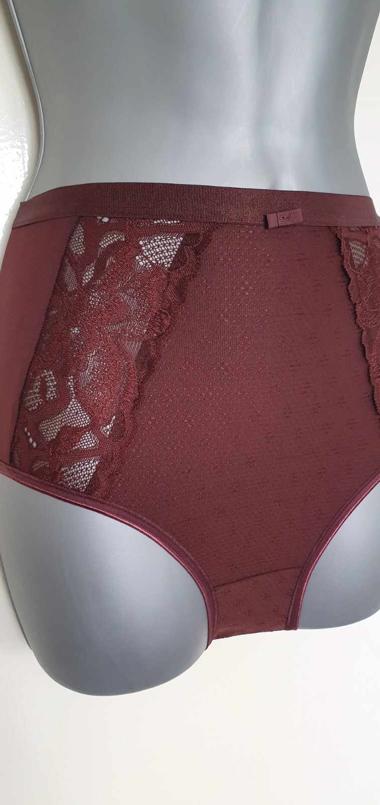 Womens M&S Full Brief Lace Front High Rise Briefs Knickers Pant ...