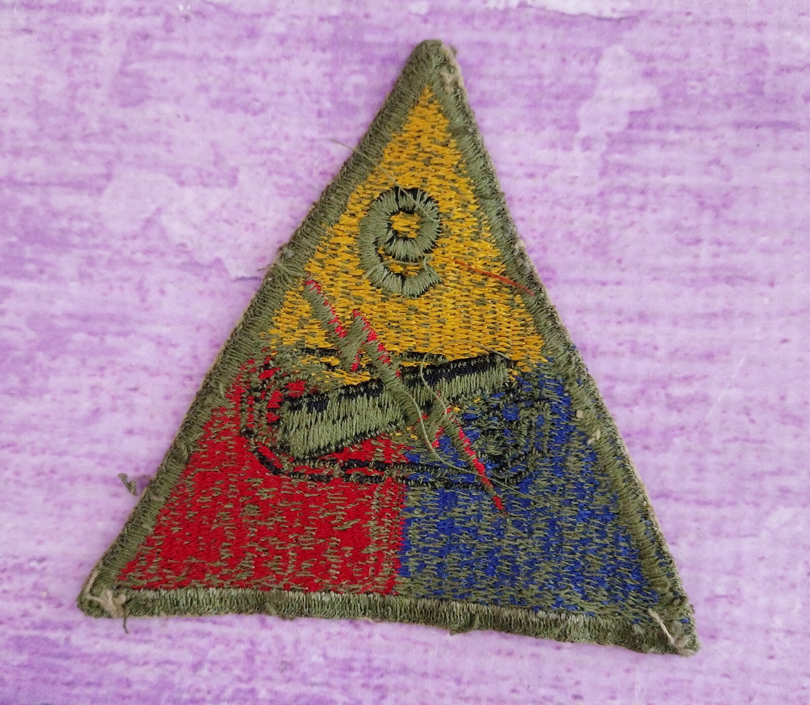 WWII US Army Patch 9th Armor Division Shoulder Sleeve Insignia Triangle ...