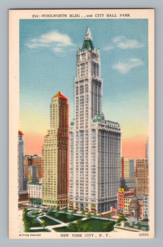 Woolworth Building City Hall Park NYC New York Postcard | eBay