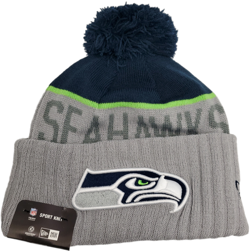 Seattle Seahawks Pom Sport Knit Hat On Field Graphite | eBay
