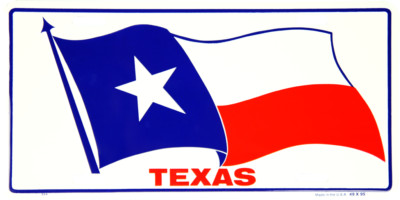 Texas TX State Flag Aluminum Metal Novelty Car License Plate Sign Tag ...