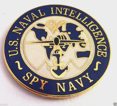 US NAVAL INTELLIGENCE SPY NAVY (1" Rd) US NAVY Military Hat Pin P15422 ...