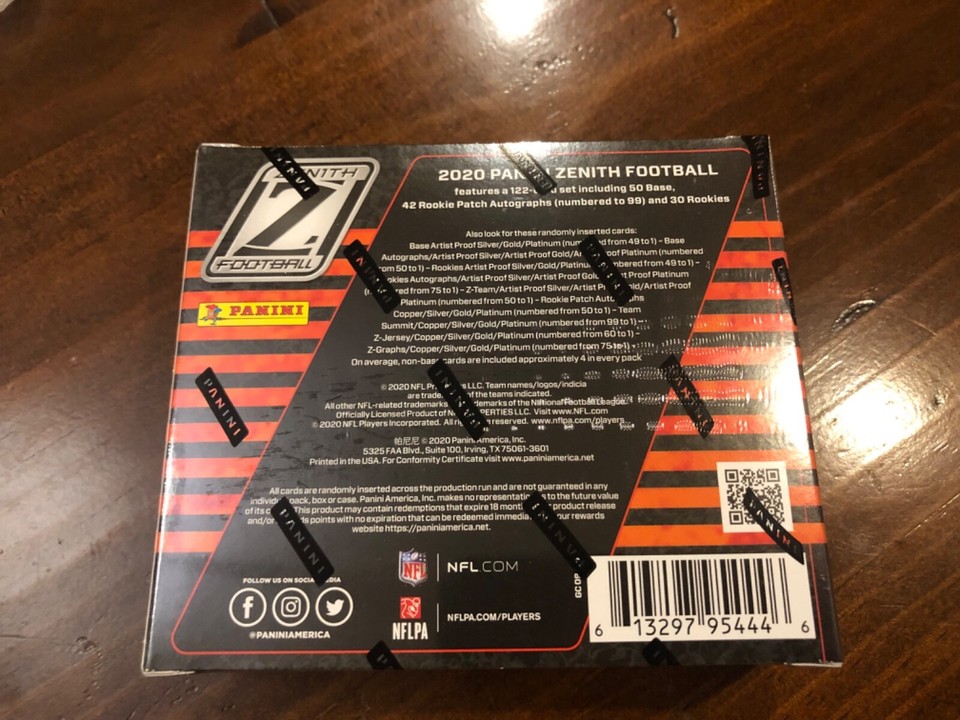 2020 Panini Zenith NFL Football Cards Factory Sealed HOBBY Box | eBay